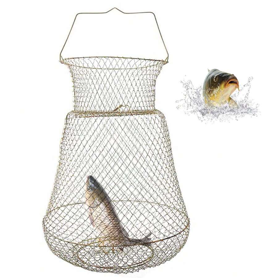 1pc Galvanized Steel Fish Trap With Anti-Hanging Crab Protection ...
