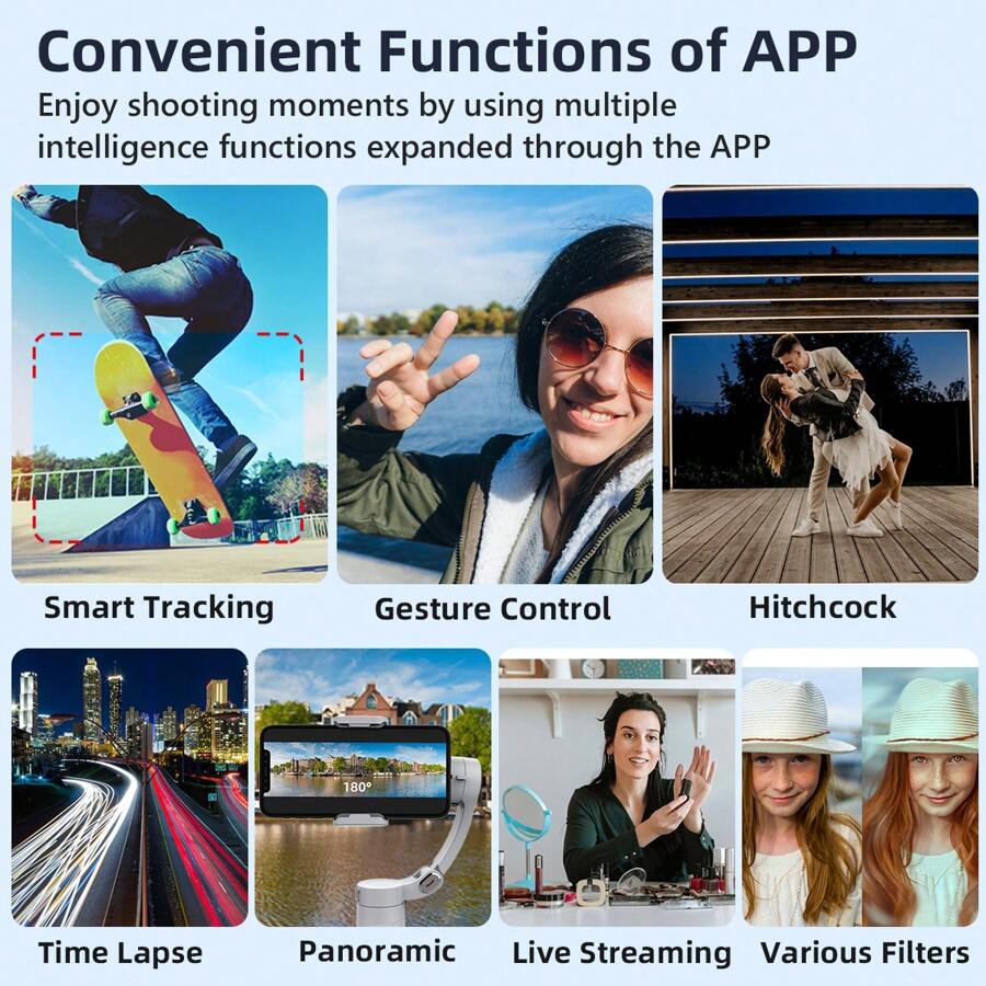 Gimbal Stabilizer For Smartphone, M1 Handheld Foldable 3-Axis Gimbal ...