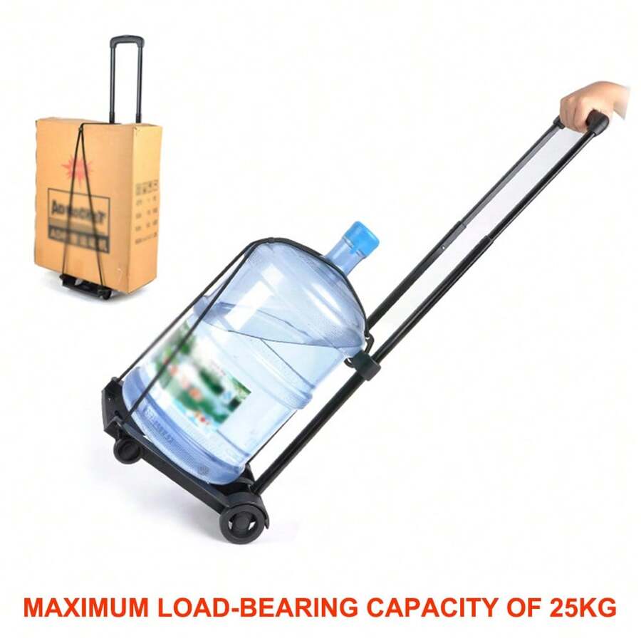 1pc Small Hand Truck Dolly With Wheels Luggage Cart Metal Drawbar ...