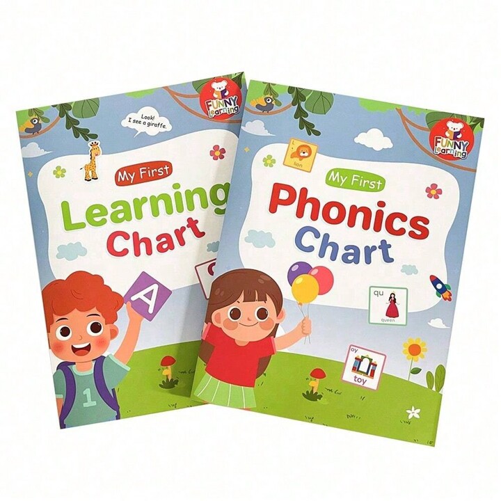 My First Learning Chart And Phonics Chart Set English Words Educational ...