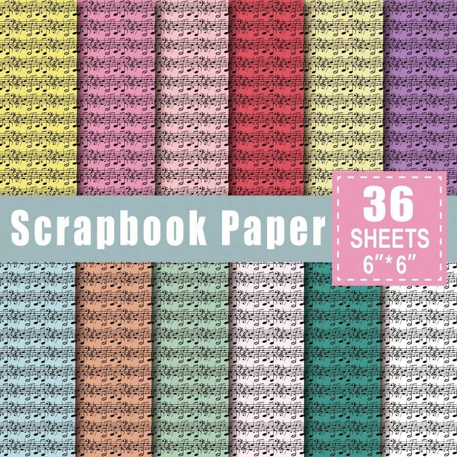 36 Sheets Scrapbook Paper Pad In 6*6'', Art Craft Pattern Paper For ...
