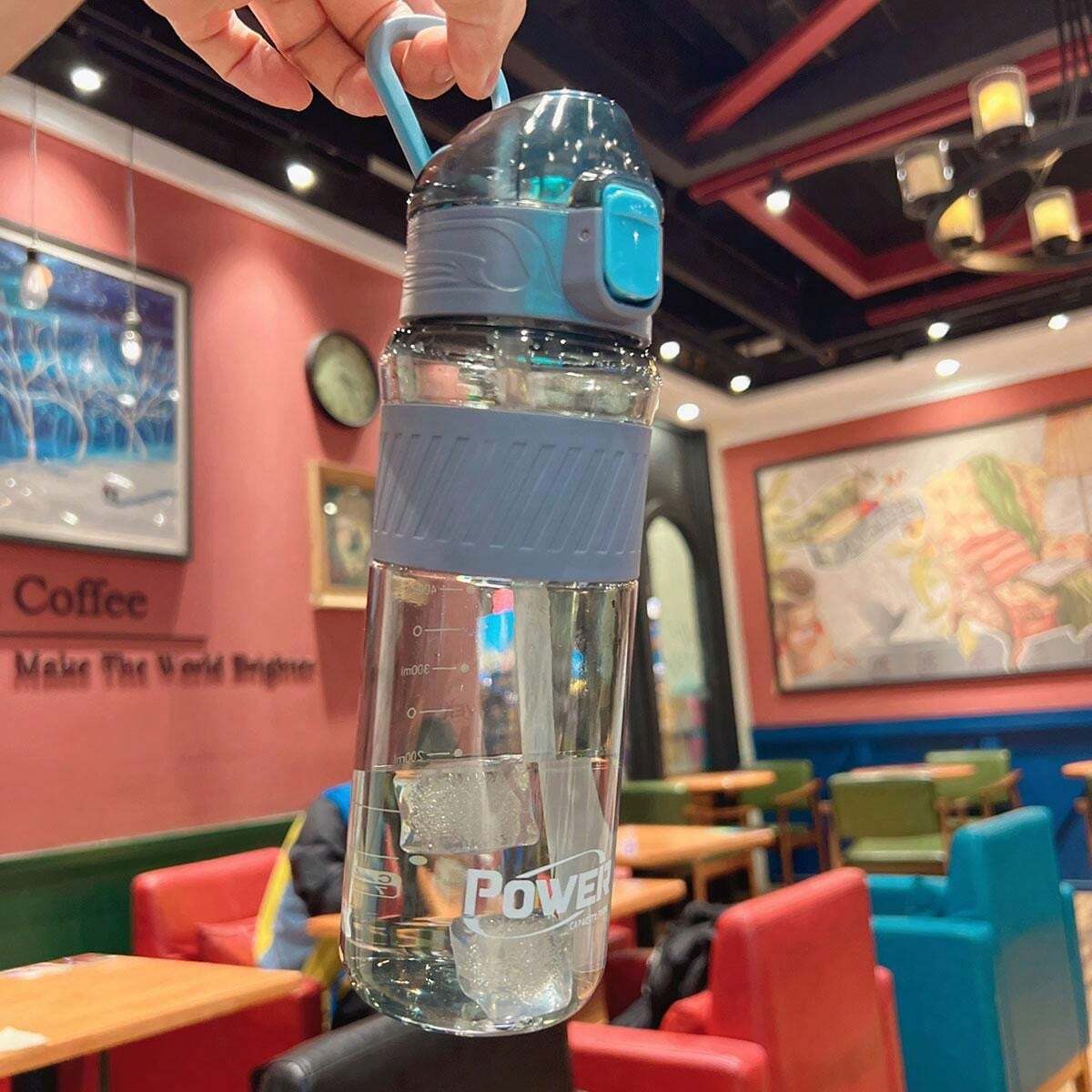 Pop-Up Plastic Water Bottle With Anti-Scald Handle And Straw ...