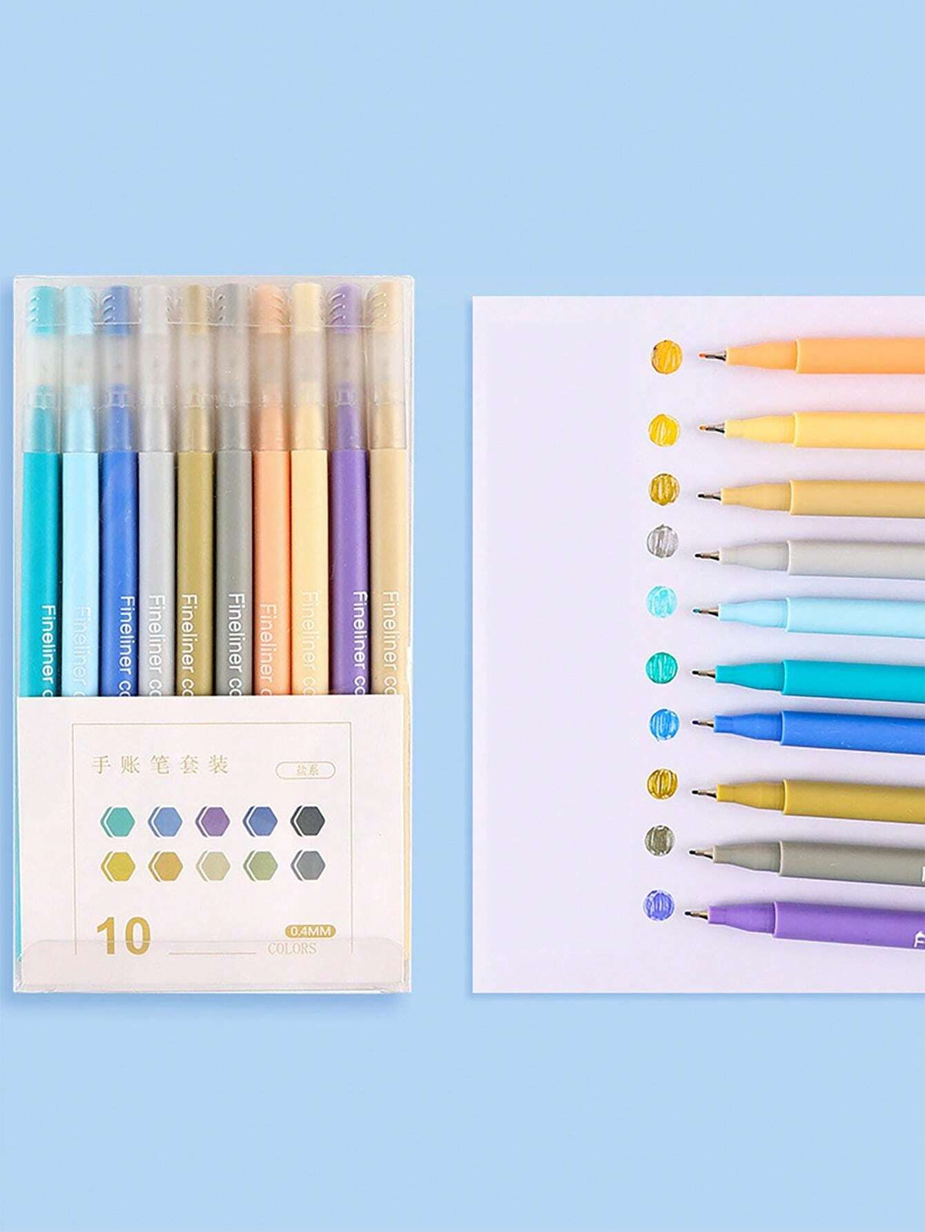 10pcs Morandi Calligraphy Pen Assorted Colors Sign Fibre Nib Lettering ...