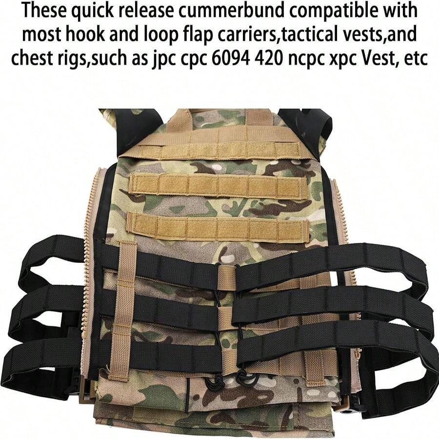 Quick Release Buckle For Molle Vest, Elastic Three-Belt Belly Band ...