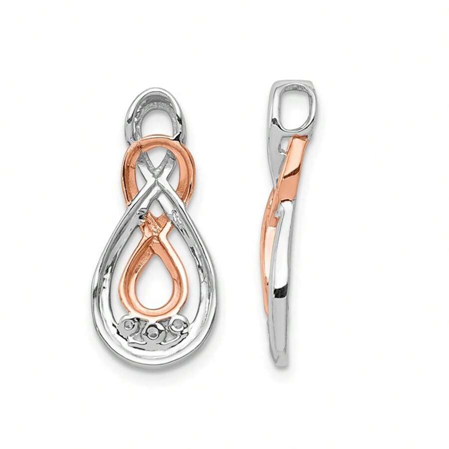 Gem And Harmony Accent Diamond Double Infinity Drop Pendant Necklace In ...