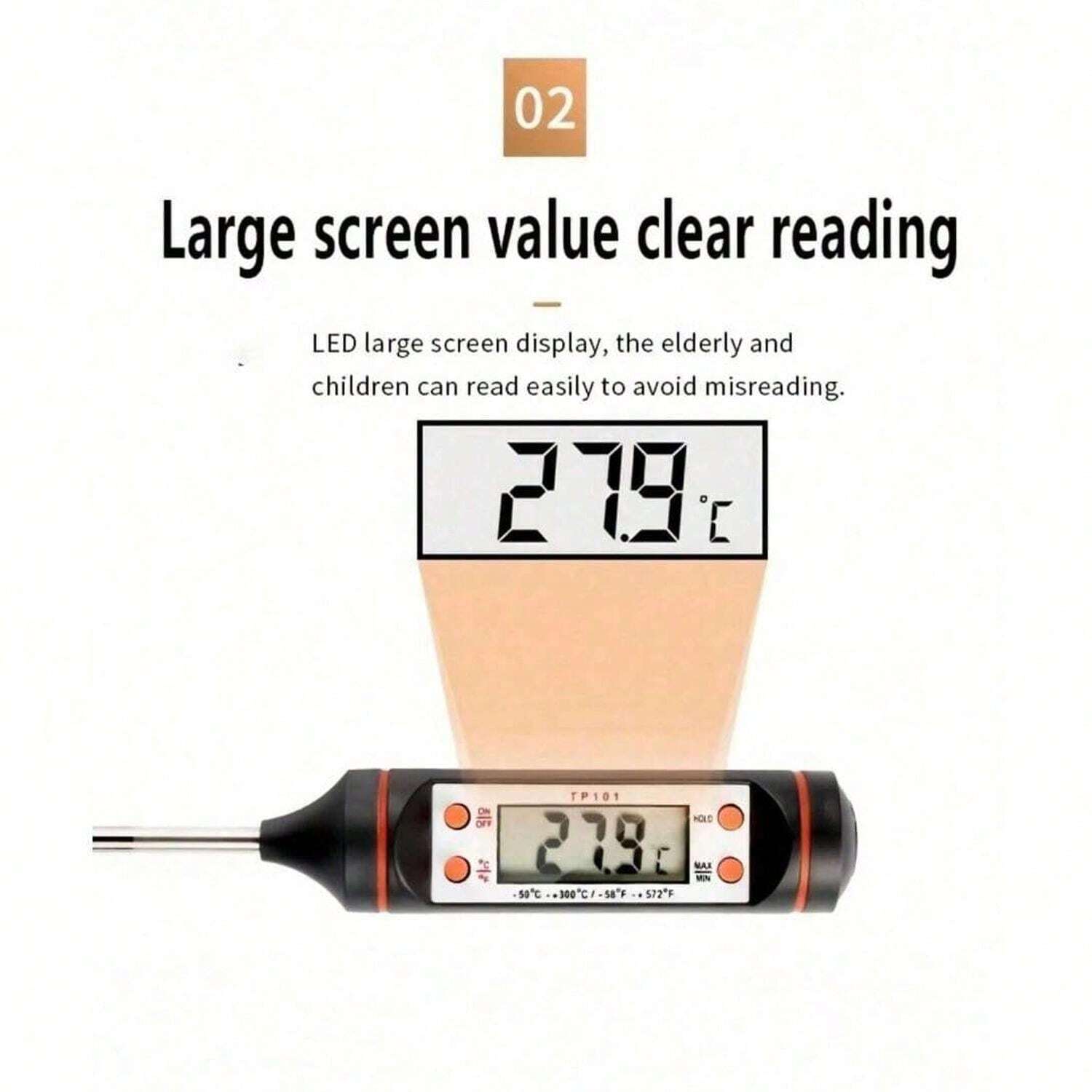 Digital Kitchen Oil Thermometer - Accurate BBQ, Baking, And Liquid ...