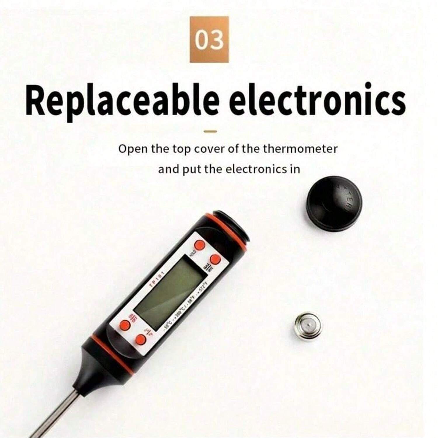 Digital Kitchen Oil Thermometer - Accurate BBQ, Baking, And Liquid ...