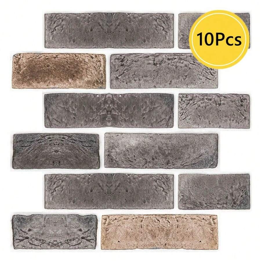 3D Faux Brick Tile Stickers, Farmhouse Peel And Stick Wall Panels, Self ...