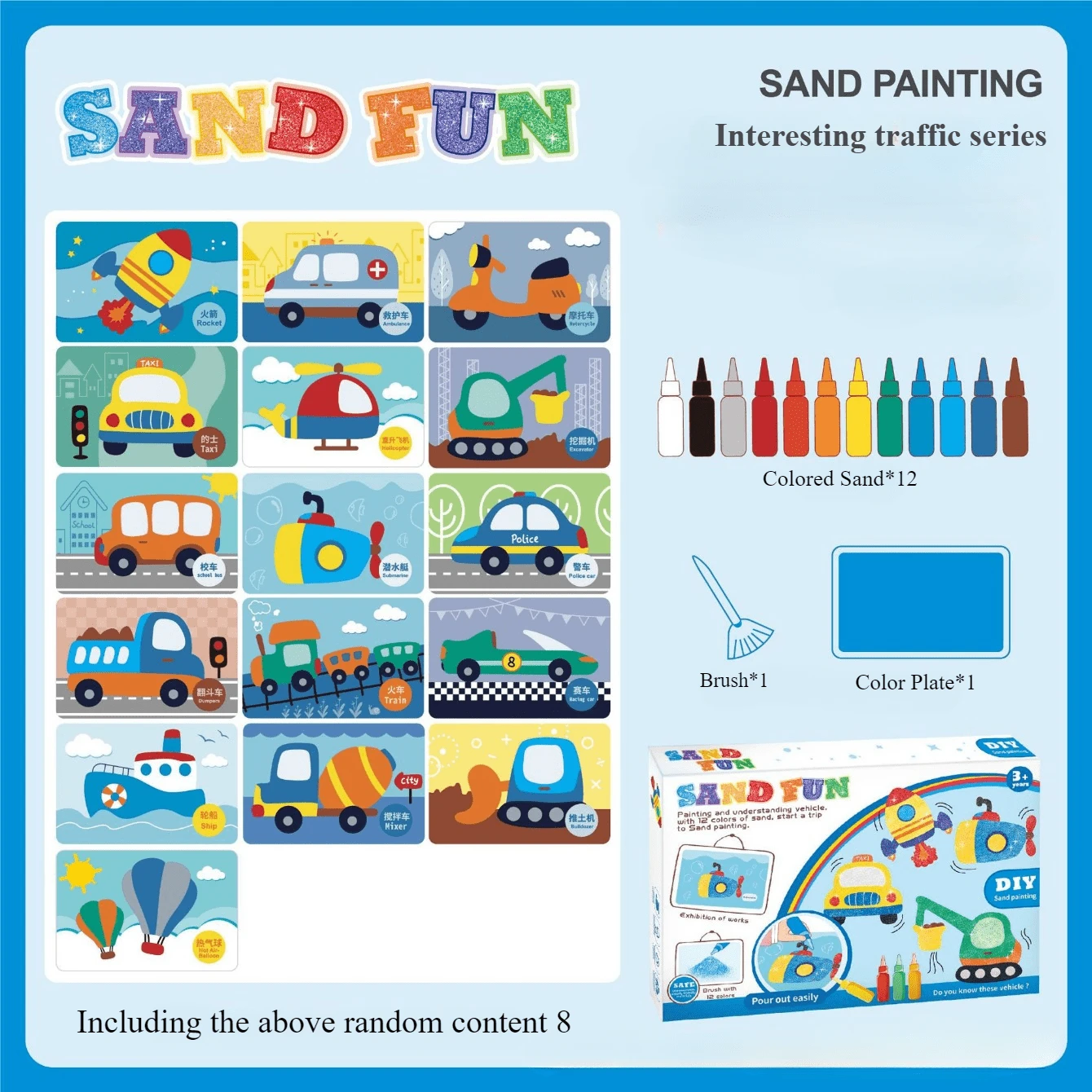 Children Sand Painting DIY Kits, Scratch Art Coloring Creative Toy Set ...