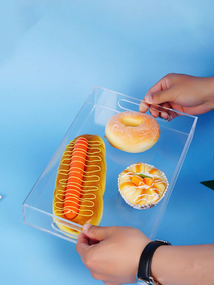 1pc Clear Acrylic Display Tray, Minimalist Design Restaurant Dessert ...