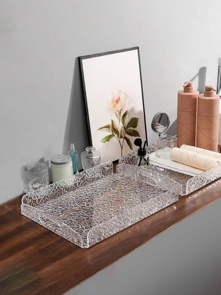 1pc Clear Acrylic Display Tray, Minimalist Design Restaurant Dessert ...