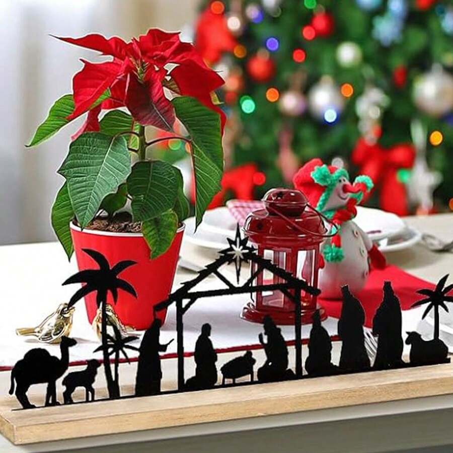 Metal Nativity Sets For Christmas Indoor Black Metal Nativity Scene ...