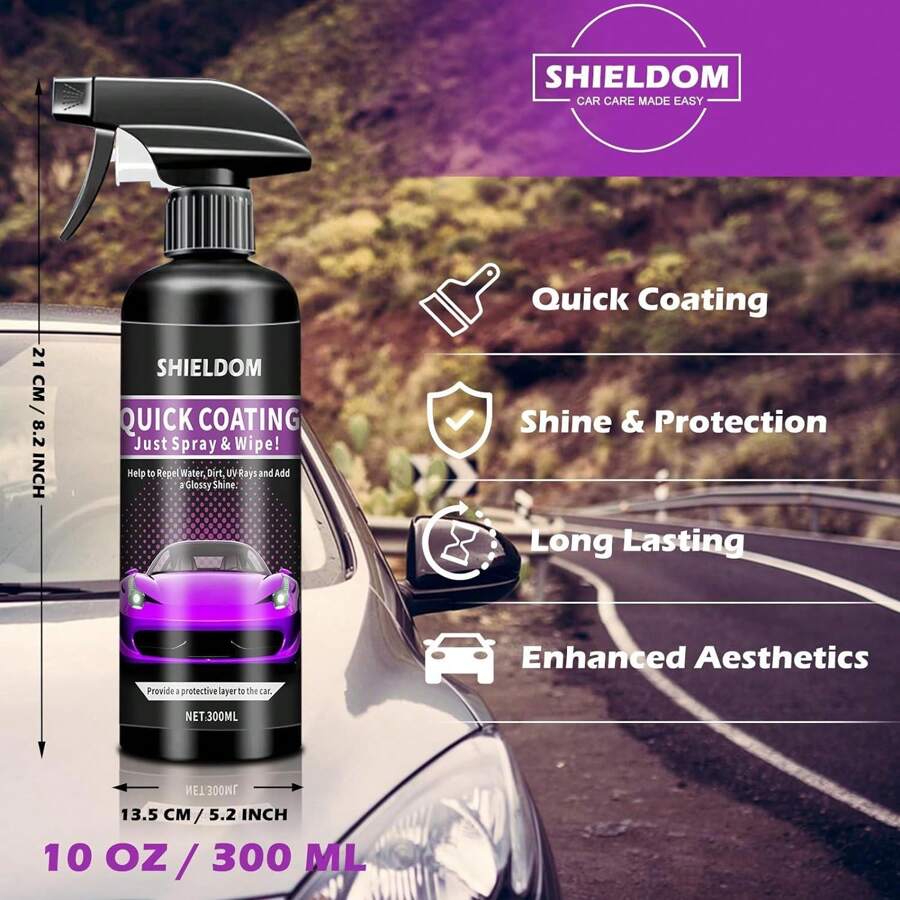 DELUXE CAR WASH& COATING:KIT 6 IN 1 Car Wash Soap & Ceramic Coating Spray Kit High Foaming ...