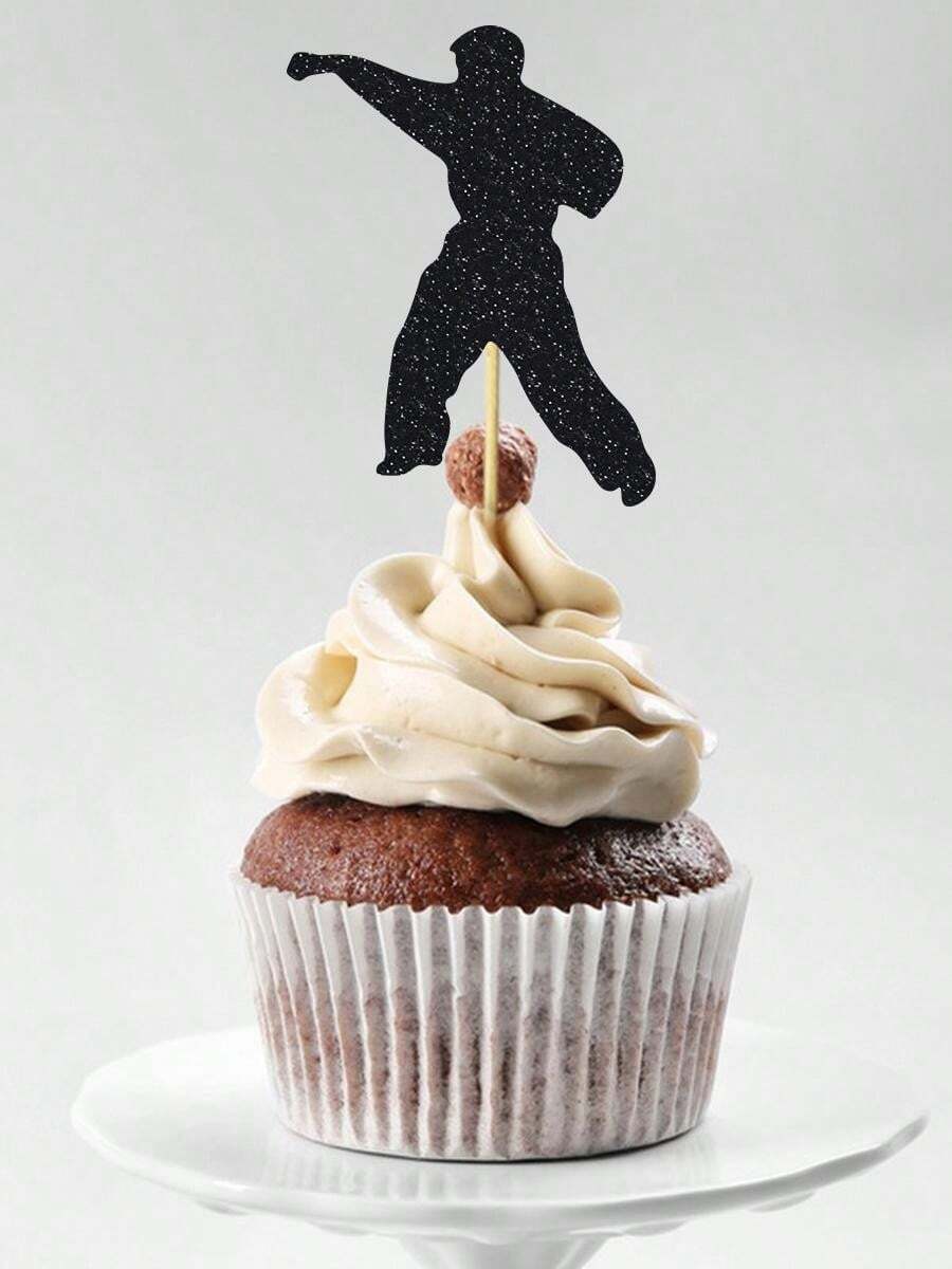Decoración para tarta de karate, decoraciones de cupcakes con temática ...