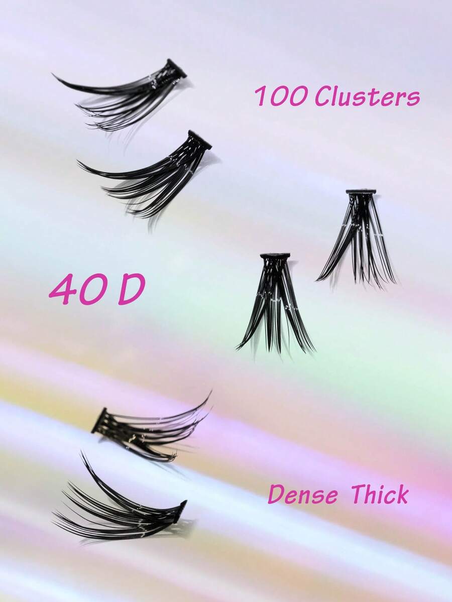 100pcs 40D Thick Fish-Tail Shape Clustered Fake Eyelashes, Various ...