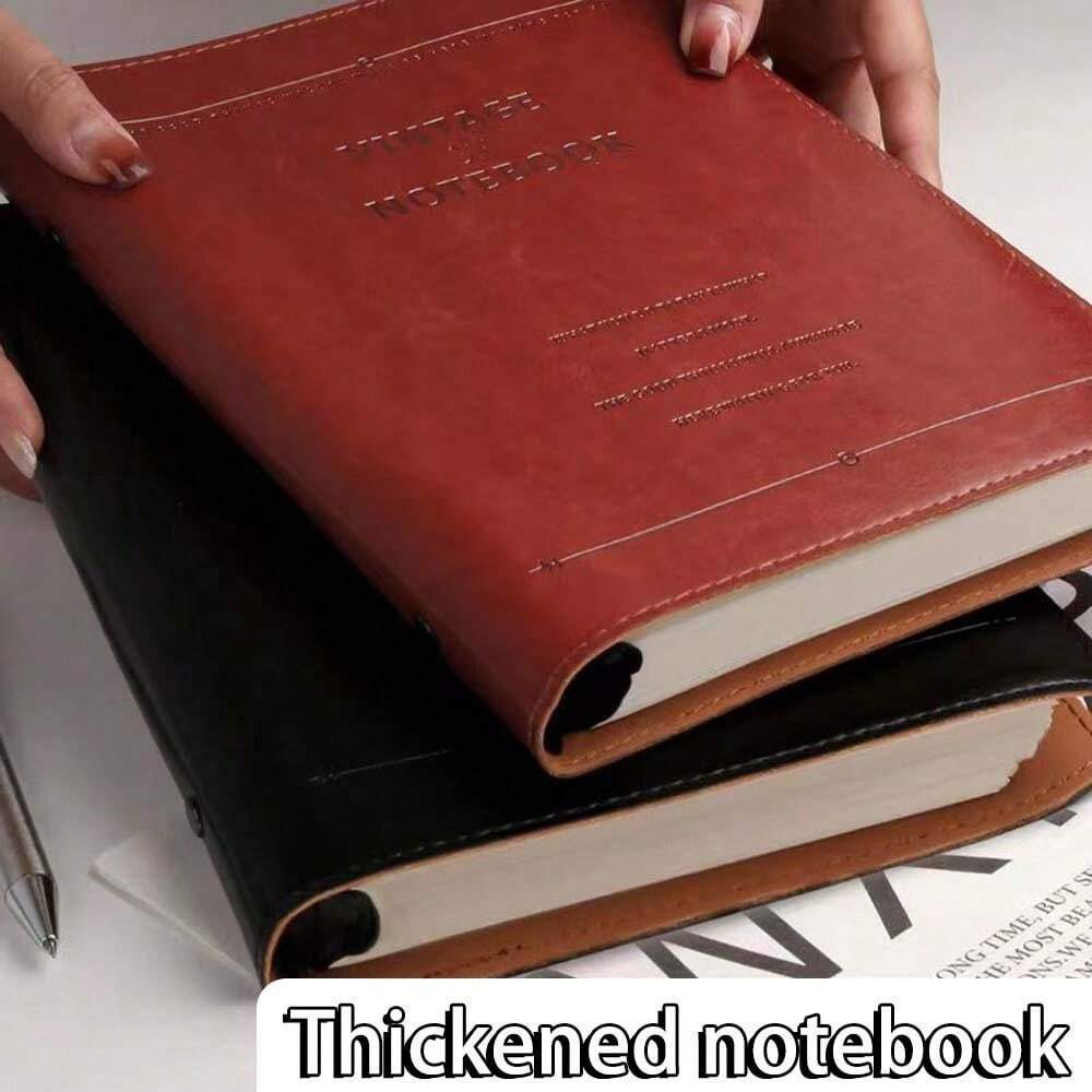 Libreta de piel vintage de hojas sueltas A5 con borde cosido y un ...
