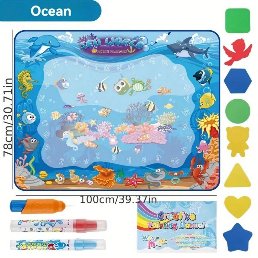 Water Doodle Mat, 39x30 Inch Large Kids Painting And Writing Water ...