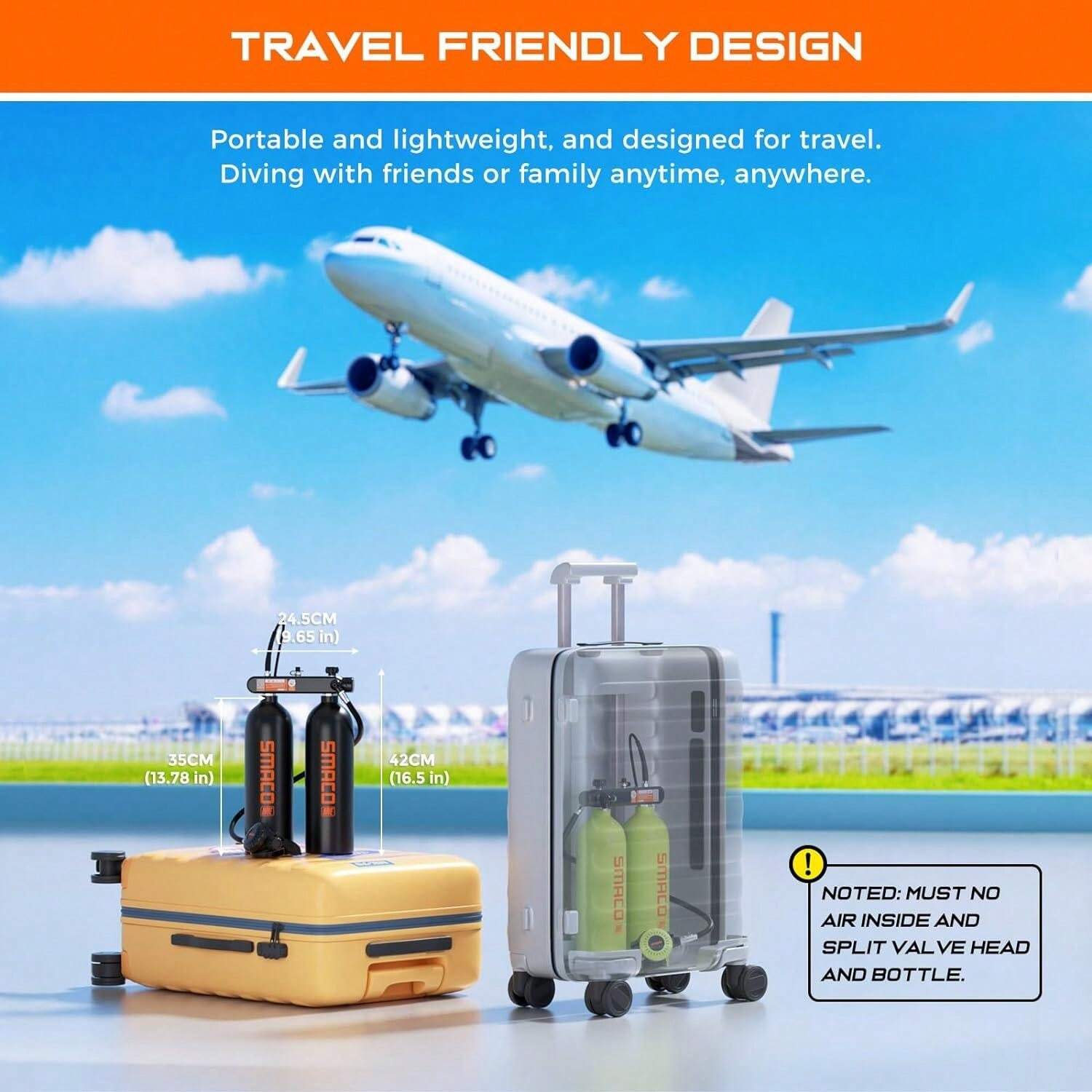 SMACO SMACO Mini Scuba Diving Tank 1.9L Double Scuba Tank Reusable ...