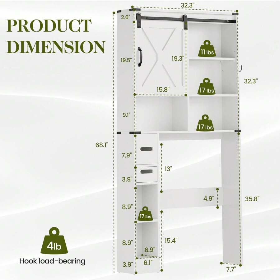 Over The Toilet Storage Cabinet, Farmhouse Storage Cabinet Over Toilet ...