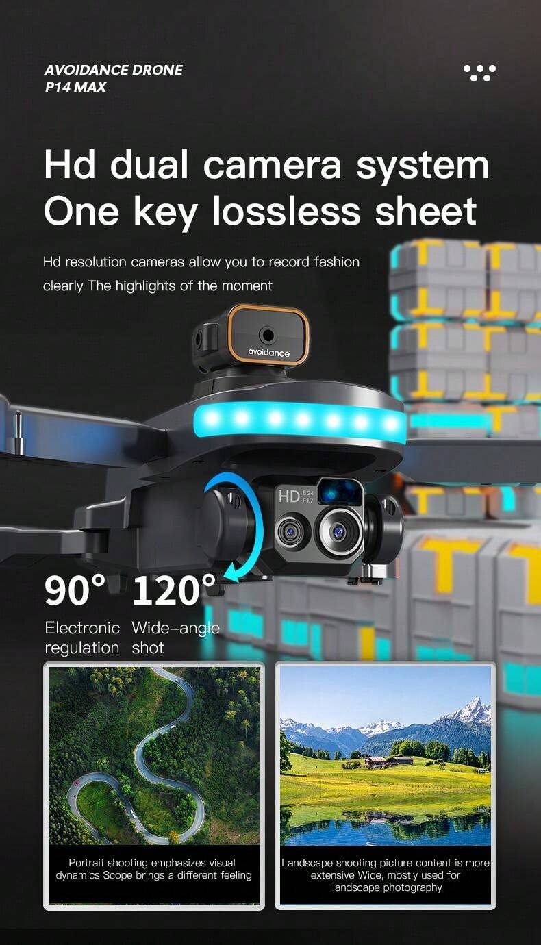 New P14 Aerial Drone With Automatic Return, Brushless Four-Axis Aircraft, 540° Obstacle ...