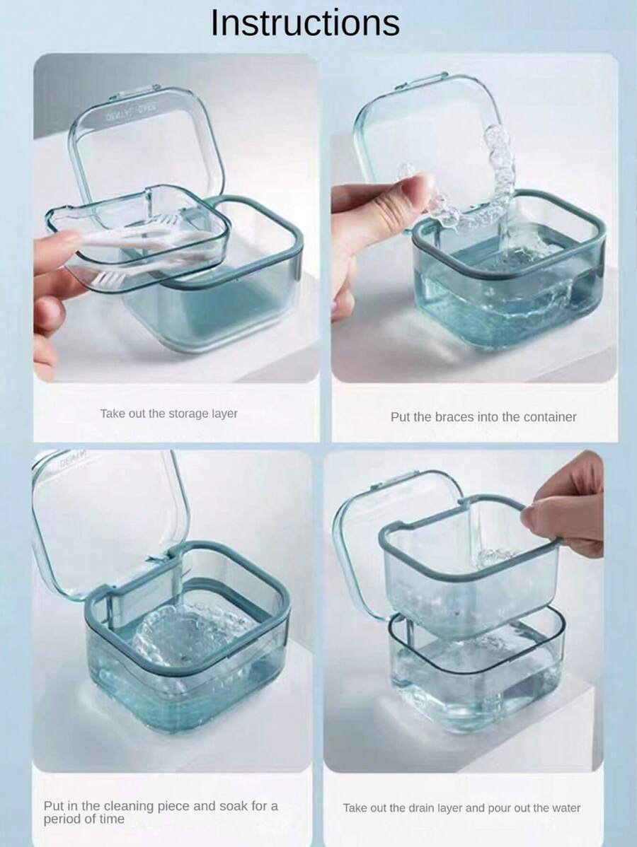 1pc/2pcs Dual Layer Orthodontic Retainer Storage Box, Invisible Braces ...