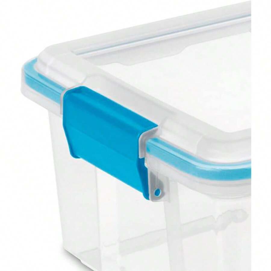 12 Qt Gasket Box, Stackable Storage Bin With Latching Lid And Tight Seal, Plastic Container To ...