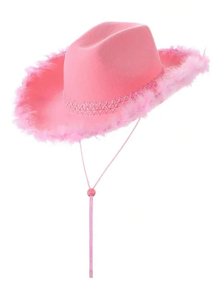 1 pieza Sombrero de princesa estilo vaquero, sombrero rosa estilo ...