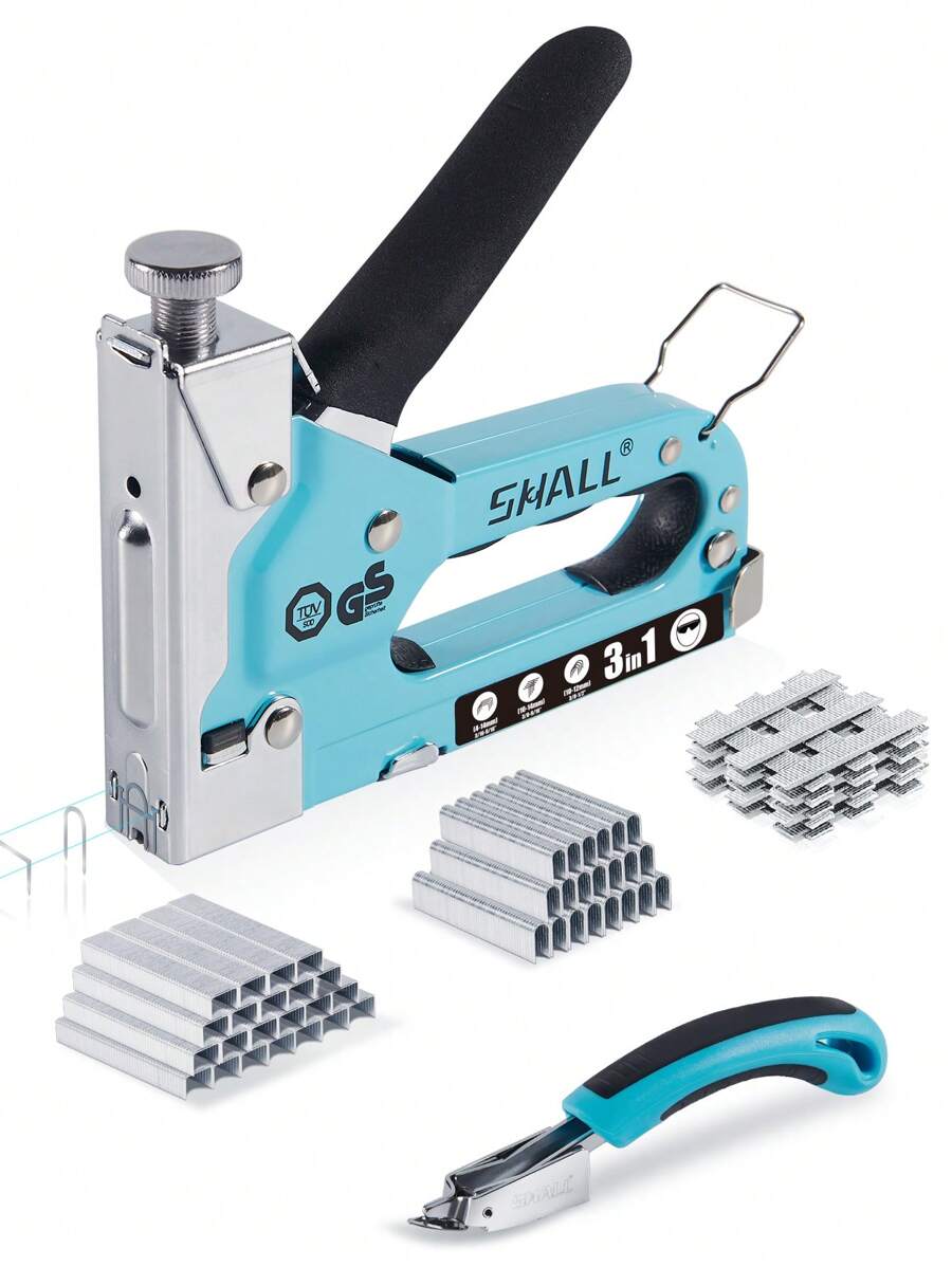 SHALL Staple Gun Heavy Duty, 3-In-1 Upholstery Staple Gun Kit With 3000 ...