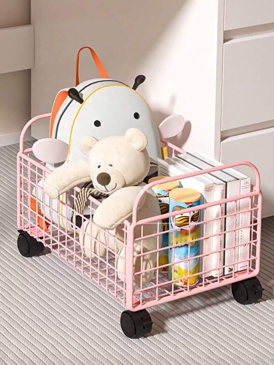 Backpack Storage Rack, Snack And Item Organizer, Wheeled Basket With ...