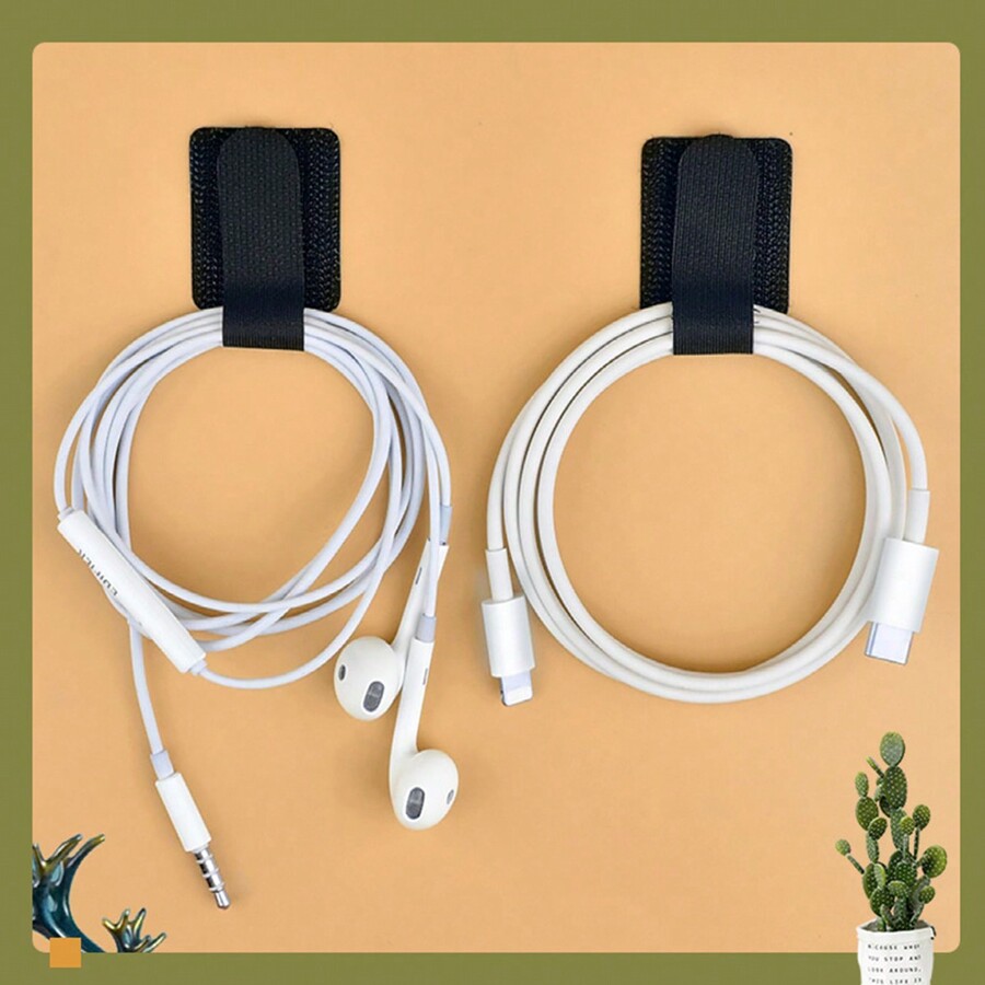 Adhesive Cable Organizer, Hook-And-Loop Cable Ties, Self-Adhesive Wire ...