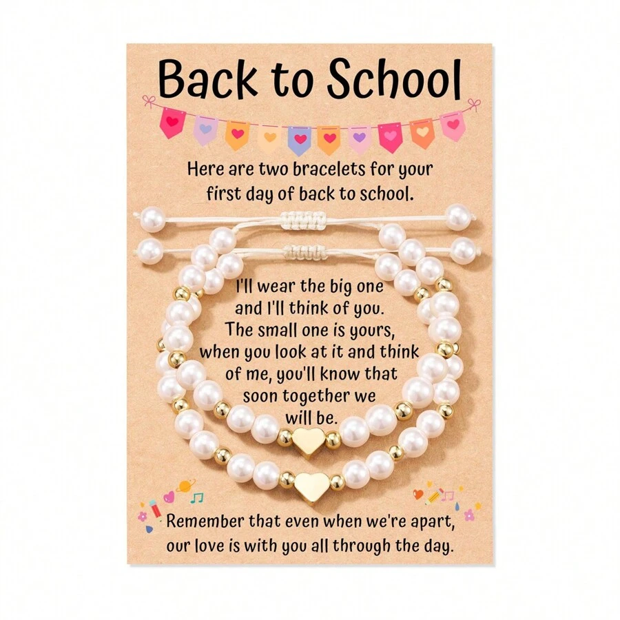 First Day Of Kindergarten Bracelets For Mom And Daughter Back To School ...