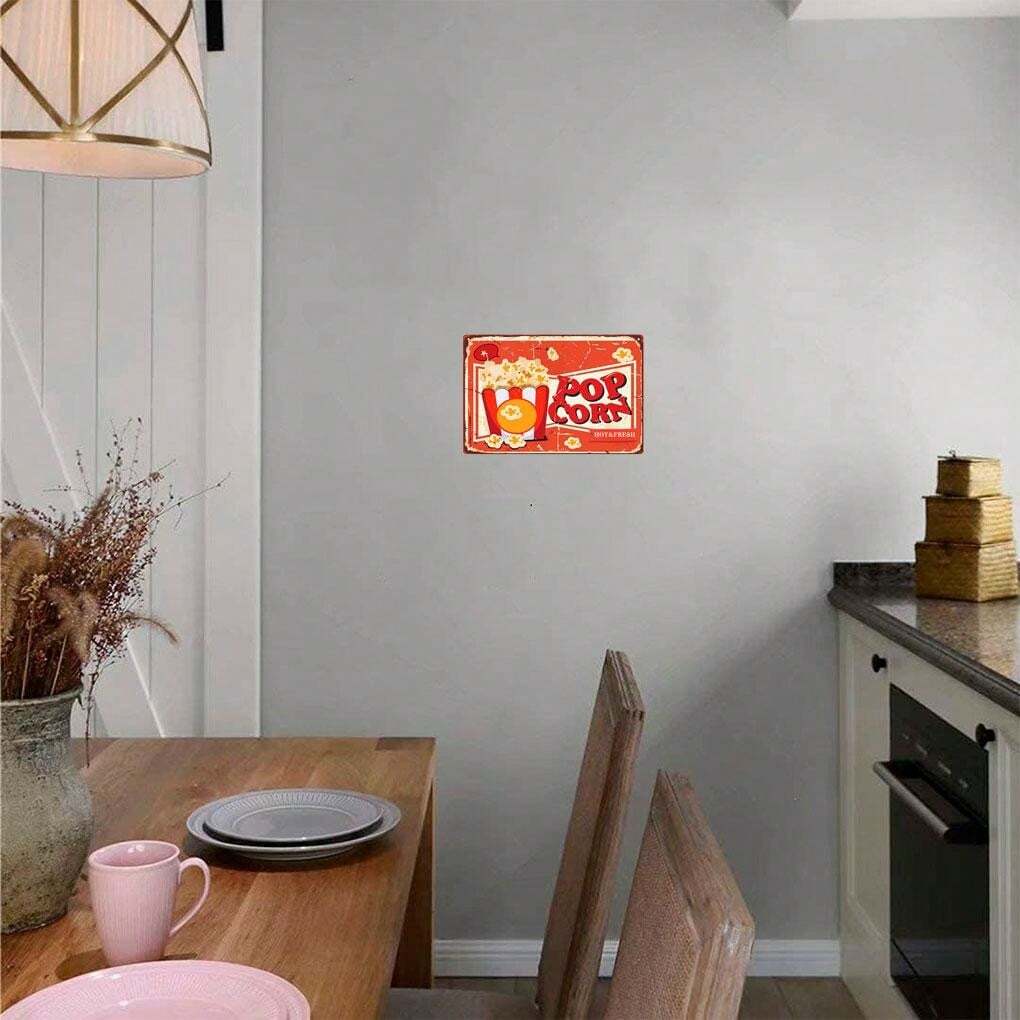 1pc,Pizza Tin Sign,Fast Food Delicious Restaurant Meatal Grill BBQ Pop Corn Pizza Vintage Metal ...
