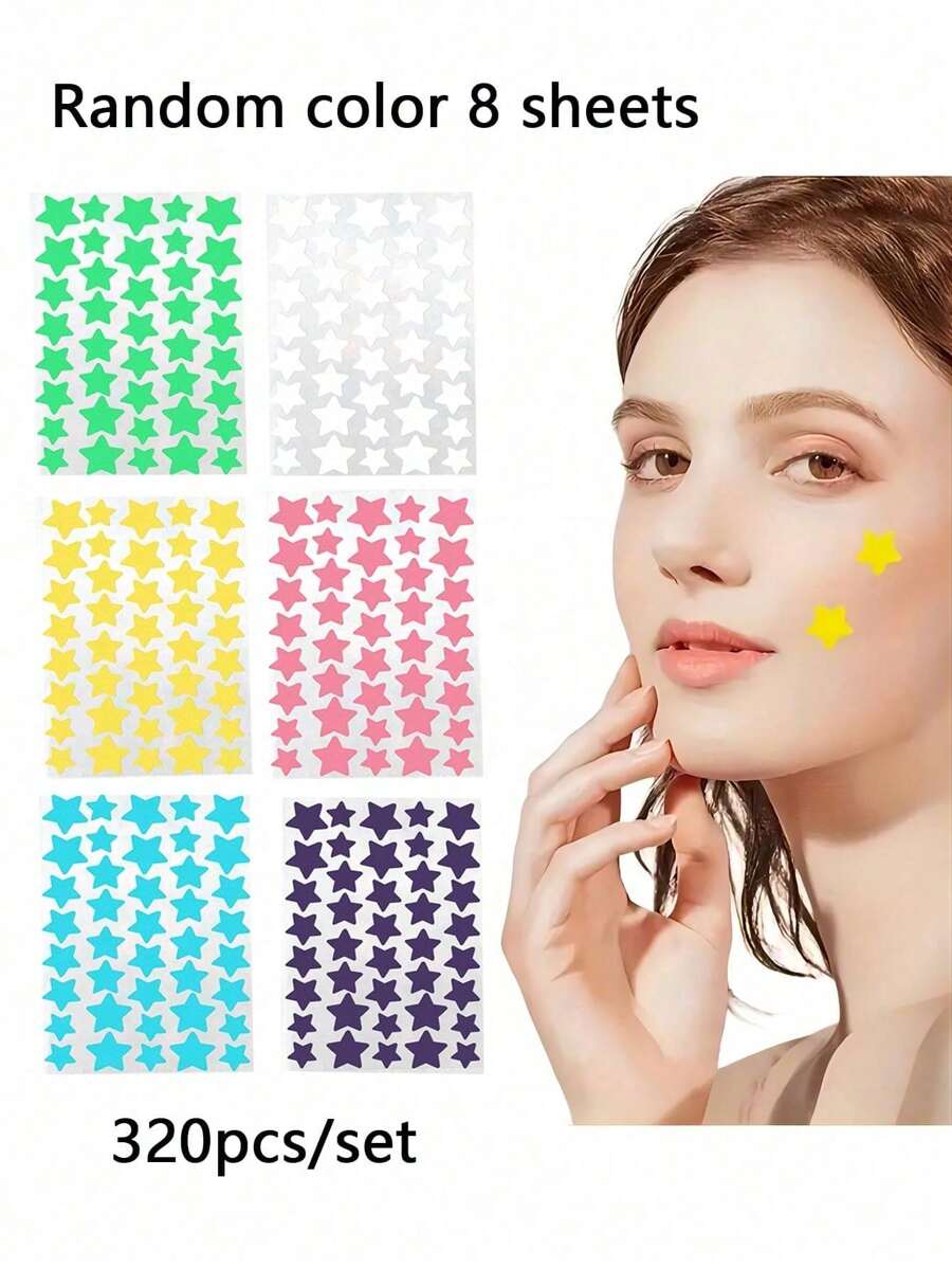 320pcs-Cartoon Facial Cover Colored Stickers,Hydrogel Patch, Essential ...