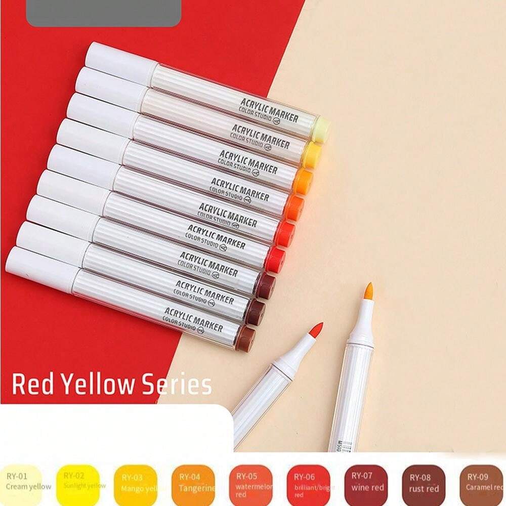 9 Colors Skin Tone Acrylic Marker Pens Set, Flexible Tip Markers For ...