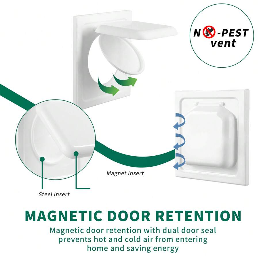 1pc Harmless Insect Ventilation Double-Door Exhaust Cover With Four Screws For Home Improvement ...
