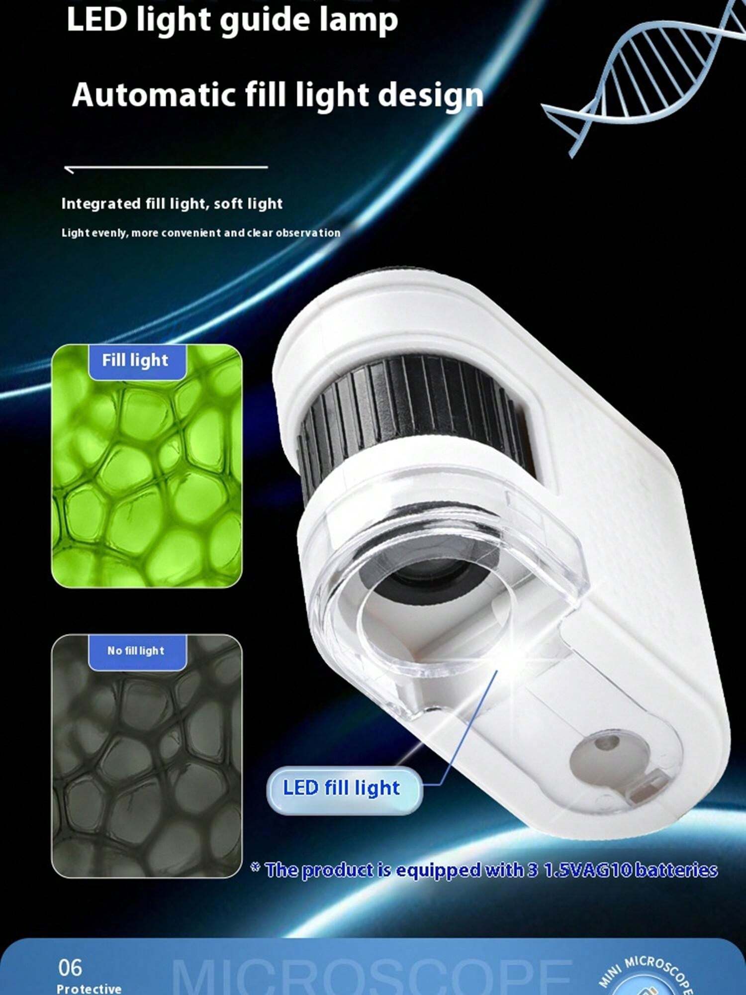 300X-1200X Kids' Microscope Kit With LED Light, Mini Microscope With ...