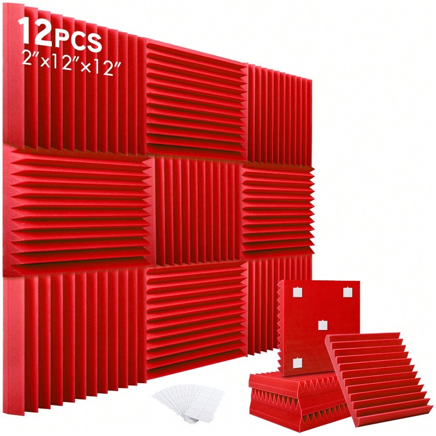 12 pièces, 24 pièces - Panneaux acoustiques de 12 x 12 x 1 pouces / 12 x 12 x 2 pouces, mousse ...