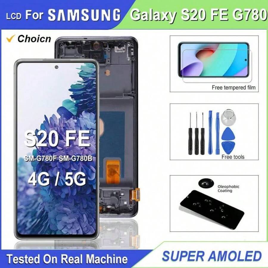 Wyświetlacz Super AMOLED kompatybilny z Samsung S20 FE ekran LCD dotykowy Digitizer zgromadzenie ...