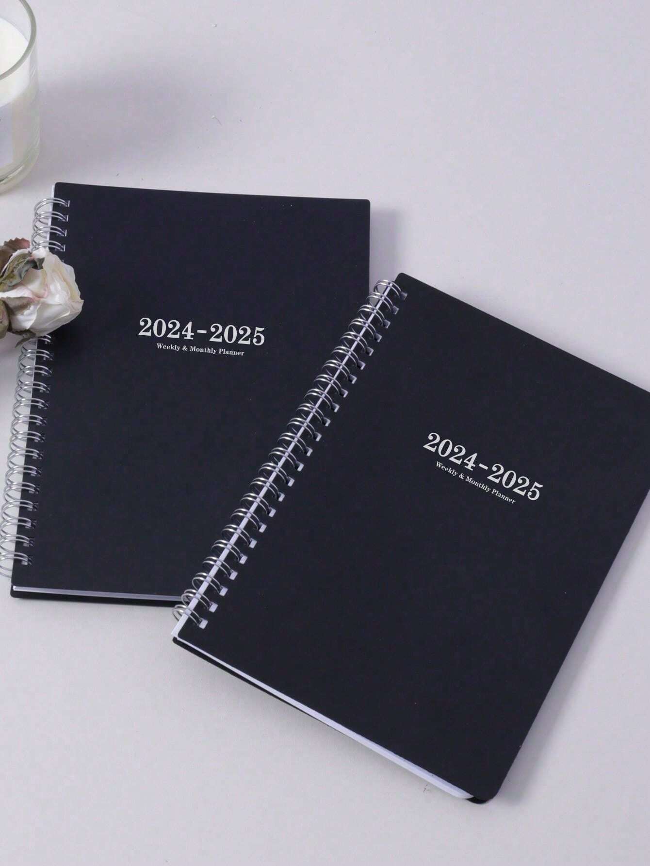 1pc 2024-2025 Spiral Daily Weekly Monthly Notebook Planner, Academic ...