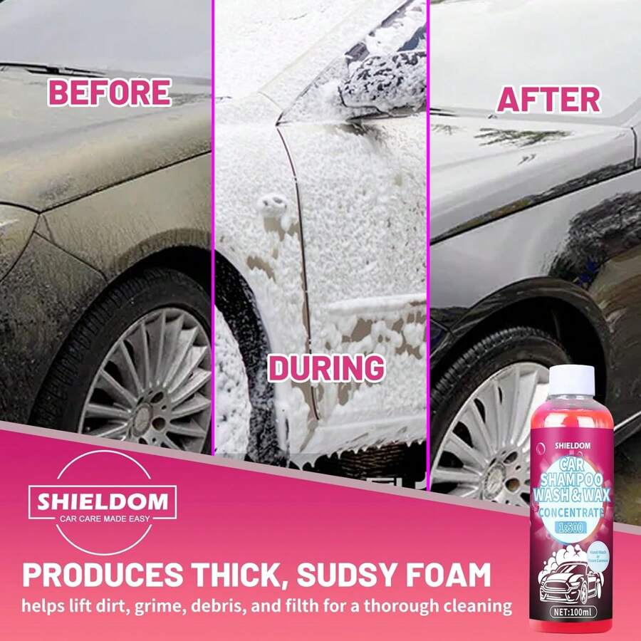 DELUXE CAR WASH& COATING:KIT 6 IN 1 Car Wash Soap & Ceramic Coating Spray Kit High Foaming ...