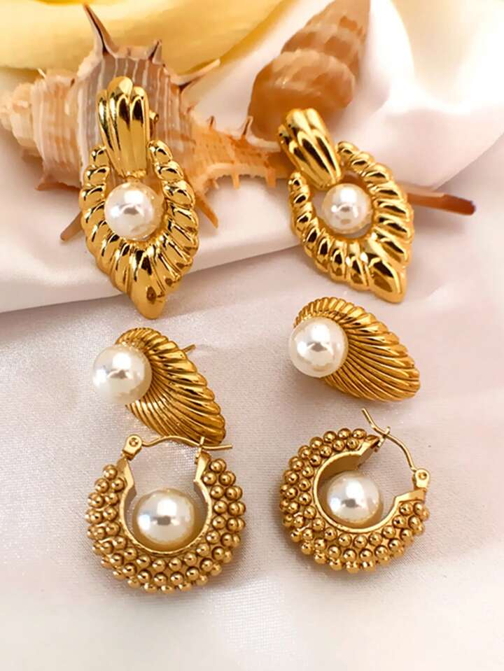 Gold earrings shein store