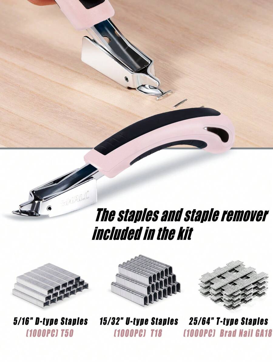 SHALL Staple Gun Heavy Duty, 3-In-1 Upholstery Staple Gun Kit With 3000 ...