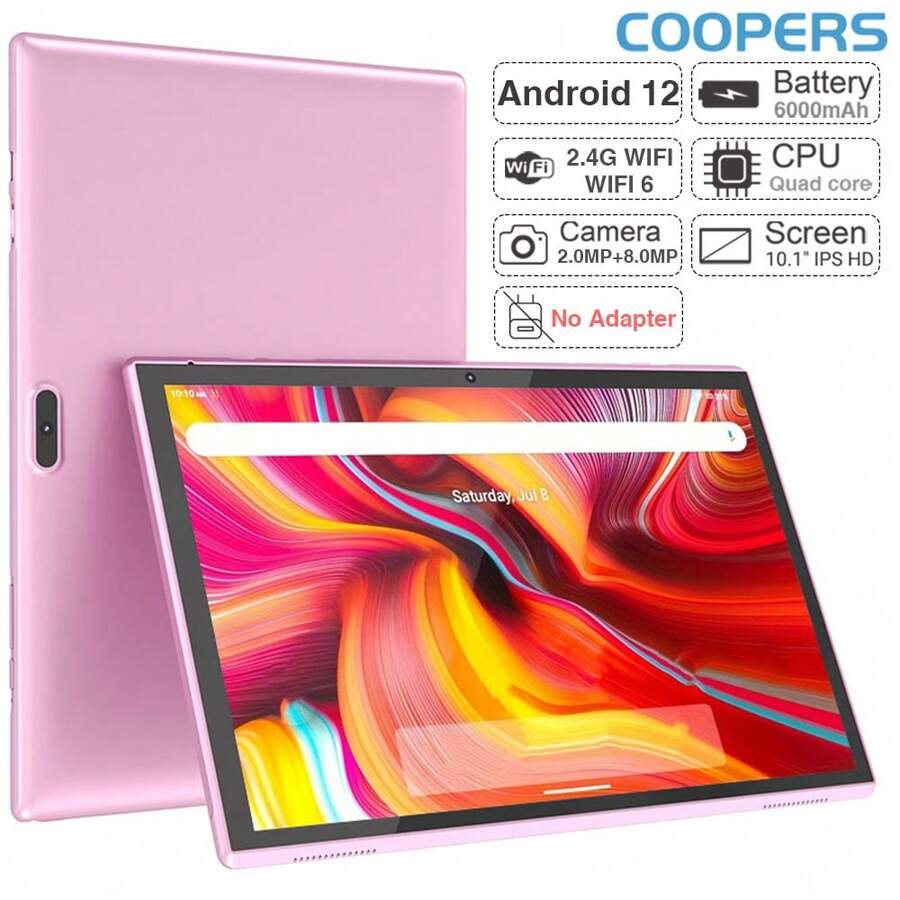 Coopers ZB10 10.1 Inch Android 12 Tablet, RK3326S 4-Core 1.6Ghz/2GB RAM 32GB ROM(Expanded 2GB ...