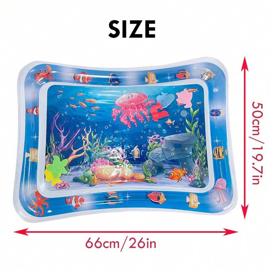 1pc Tummy Time Water Mat, Water Play Mat For Babies Inflatable Tummy ...