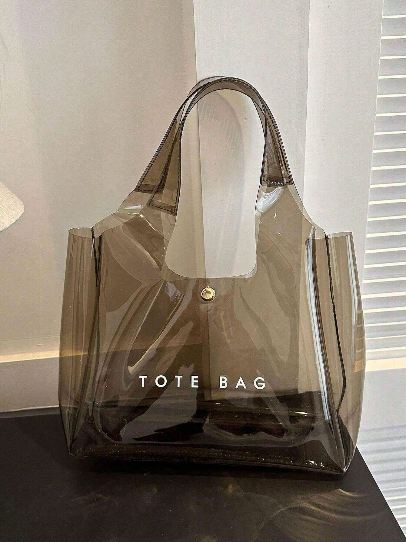 Bellissima borsa in gomma trasparente in PVC, elegante borsa a mano ...