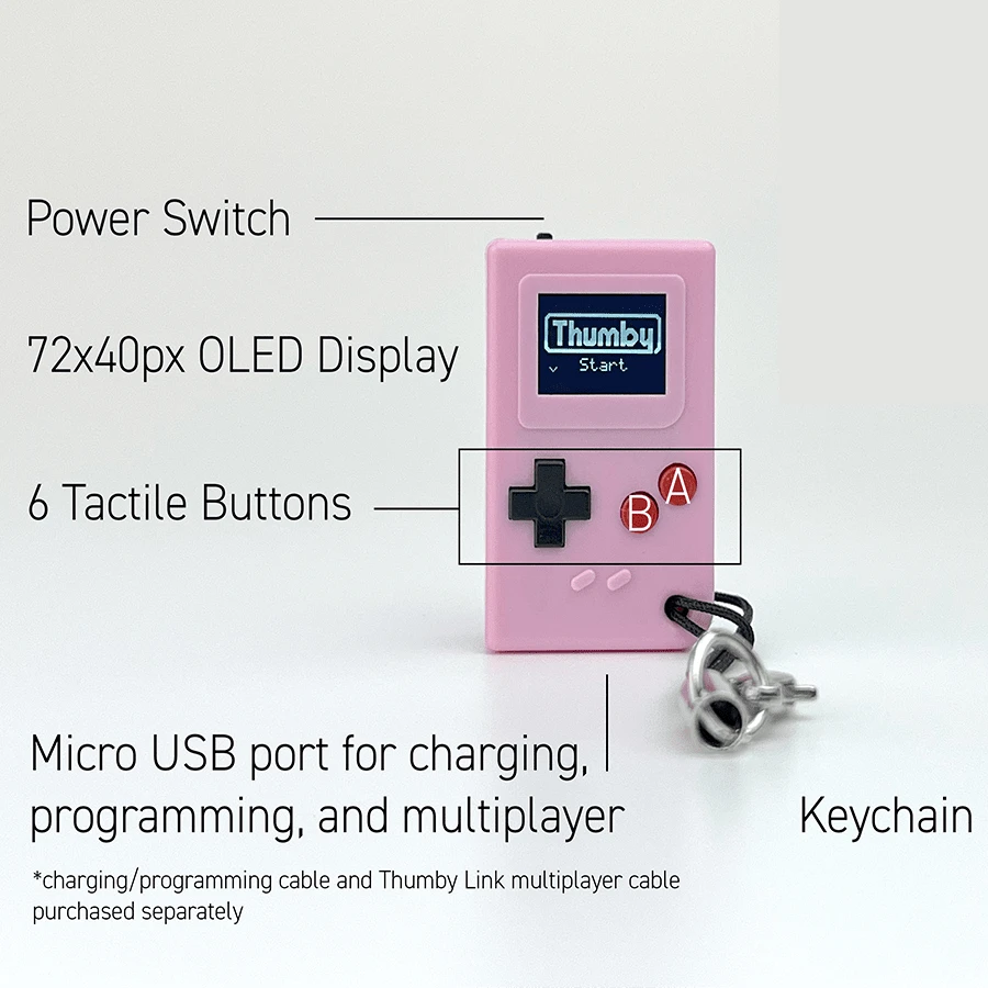 Thumby Playable Keychain Micro Mini Game Console Handheld Arduino ...