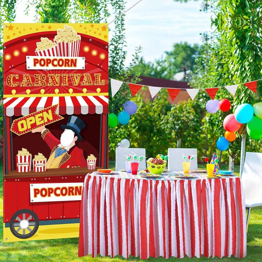 1.8*0.9m Carnival Circus Backdrop Party Decoration Popcorn Theme Photo ...