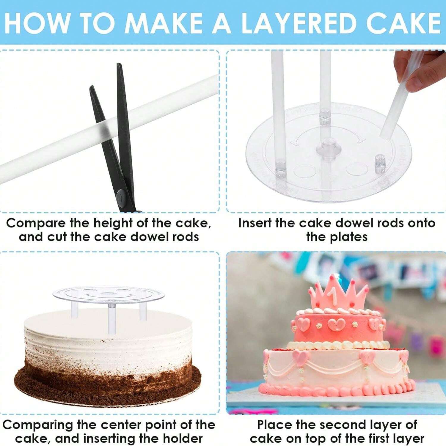 Cake Layer Separator Set, Including 1 Separation Plate And 3 Plastic ...