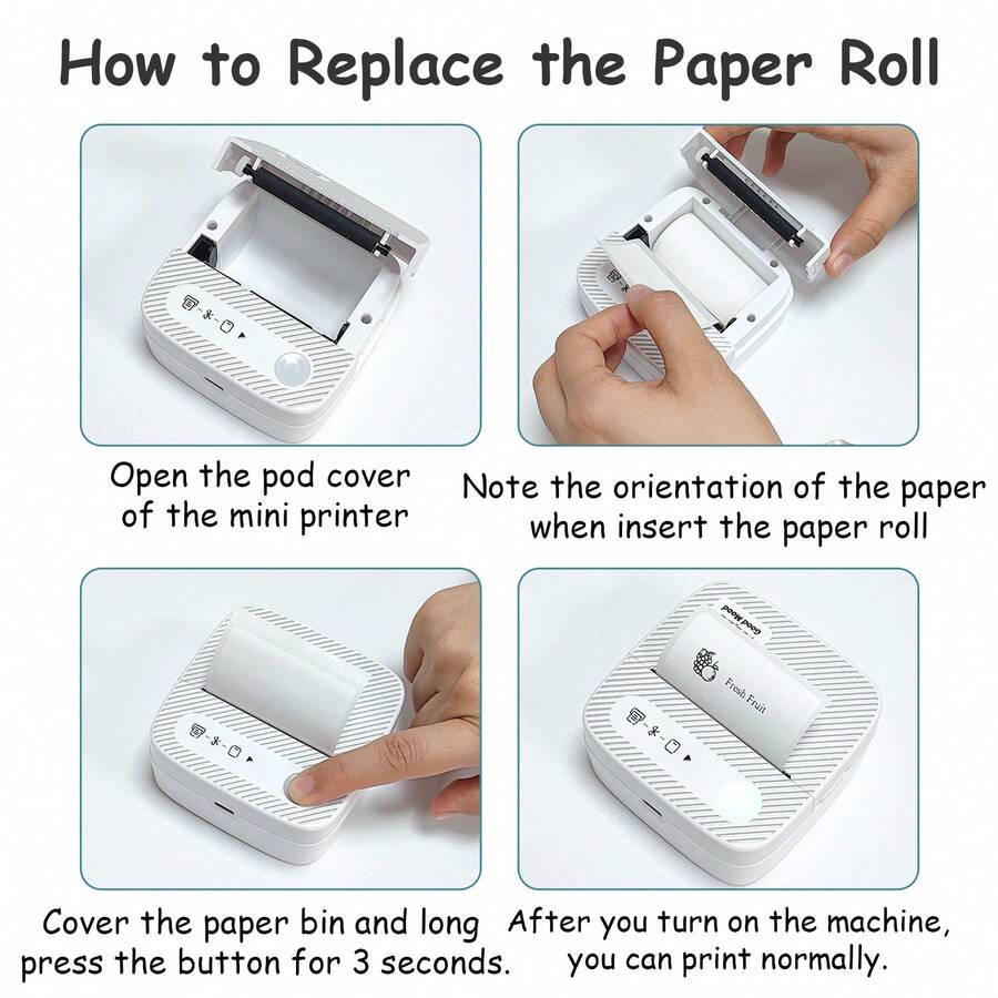 10 Rolls Thermal Printing Paper 57mm Width Printing White Color ...