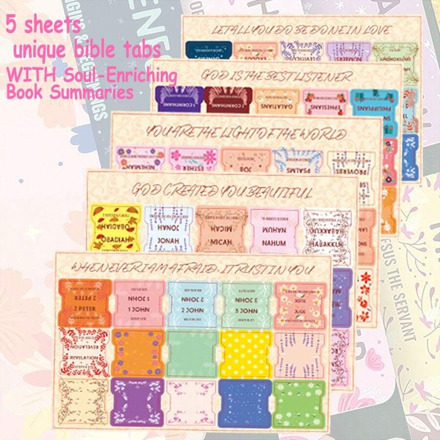 Bible Tabs Pastel Bloom,Bible Index Tabs - Soul Nourishing Book ...